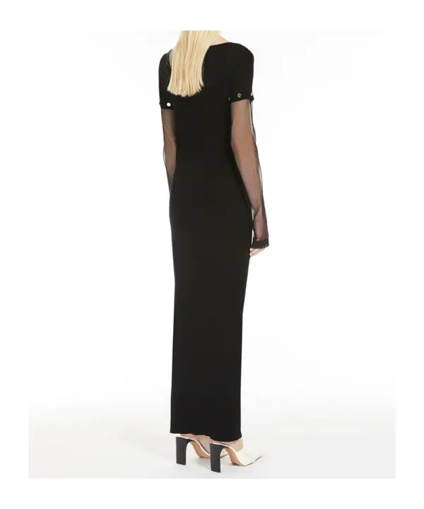 Sportmax Boat Neck Long Sleeve Dress