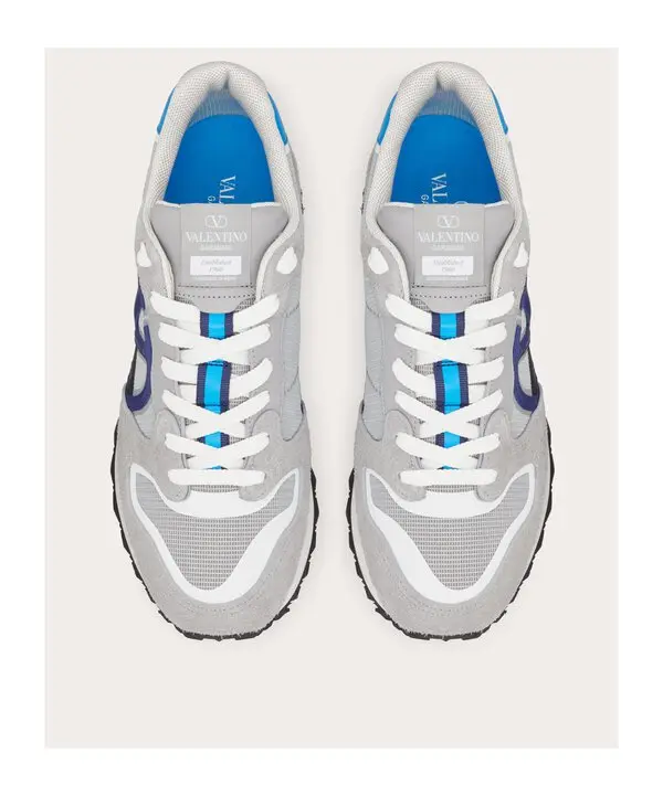Valentino Garavani Vlogo Pace Lace-up Sneakers - Light Gray/blue