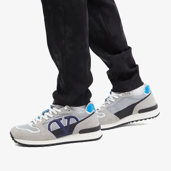 Valentino Garavani Vlogo Pace Lace-up Sneakers - Light Gray/blue