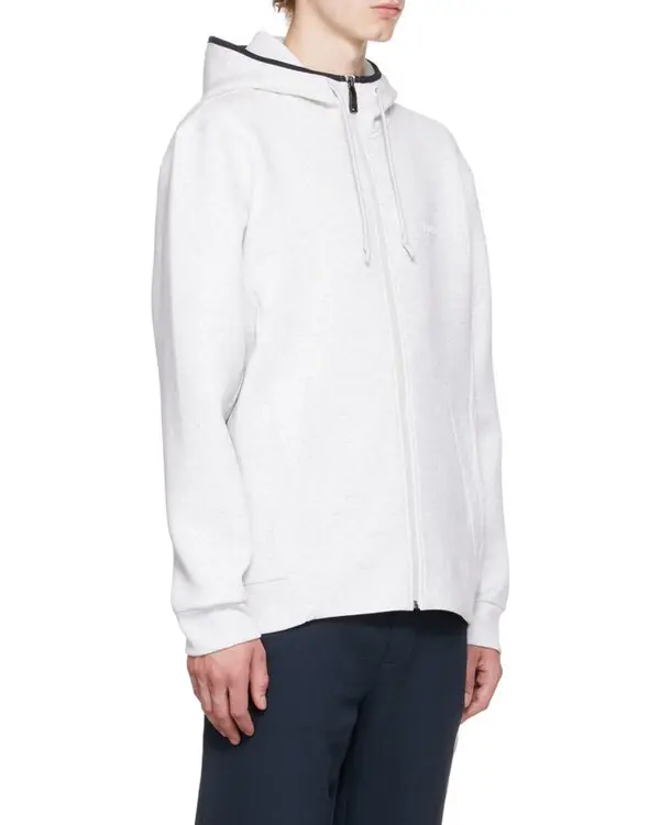 Hugo Boss Zip-up Hoodie With Embossed Logo - White