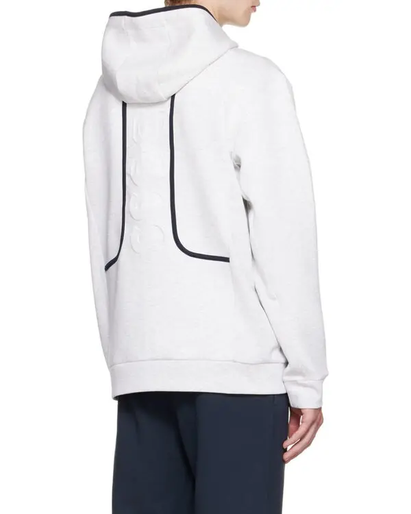 Hugo Boss Zip-up Hoodie With Embossed Logo - White