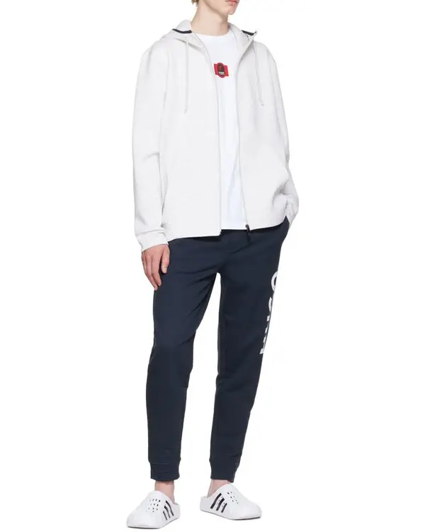 Hugo Boss Zip-up Hoodie With Embossed Logo - White