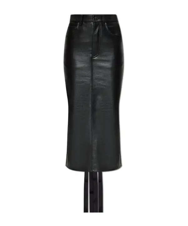 Balenciaga Lace-up Leather Skirt