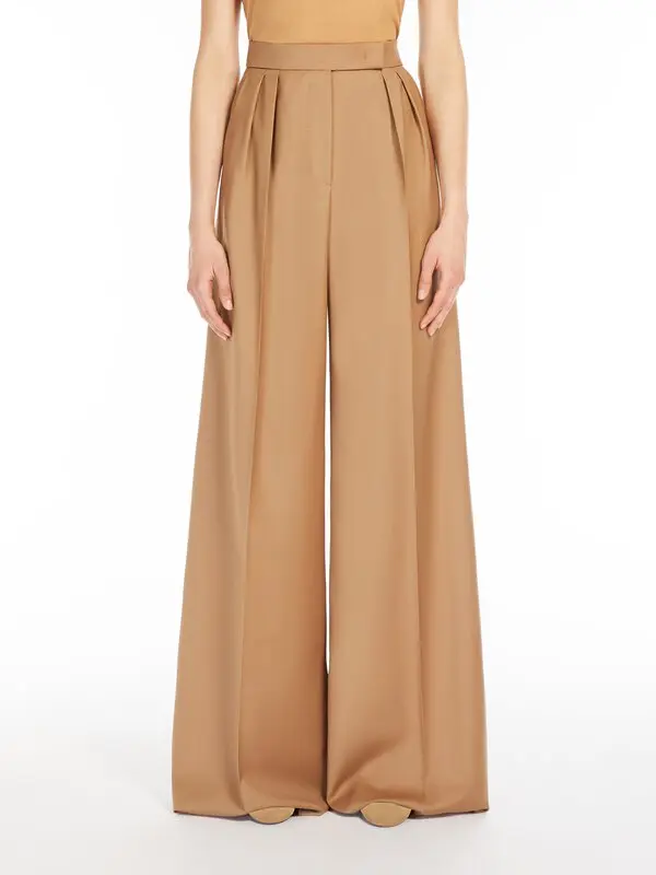 Max Mara Mid-rise Wide-leg Trousers - Camel
