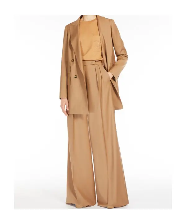 Max Mara Mid-rise Wide-leg Trousers - Camel