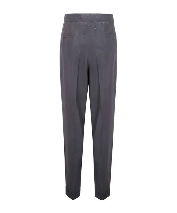 MAISON MARGIELA Drawstring Pleated Trousers - Black
