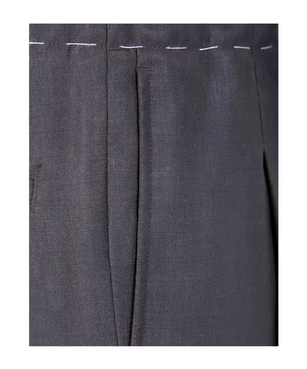 MAISON MARGIELA Drawstring Pleated Trousers - Black