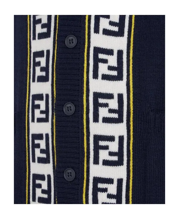 Fendi Logo Intarsia Button-up Vest