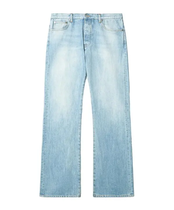 Off-White Fresco" Straight Leg Jeans - Light Blue