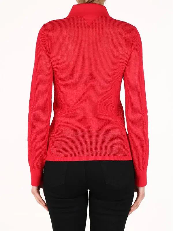 Bottega Veneta Mesh Buttoned Cardigan - Red