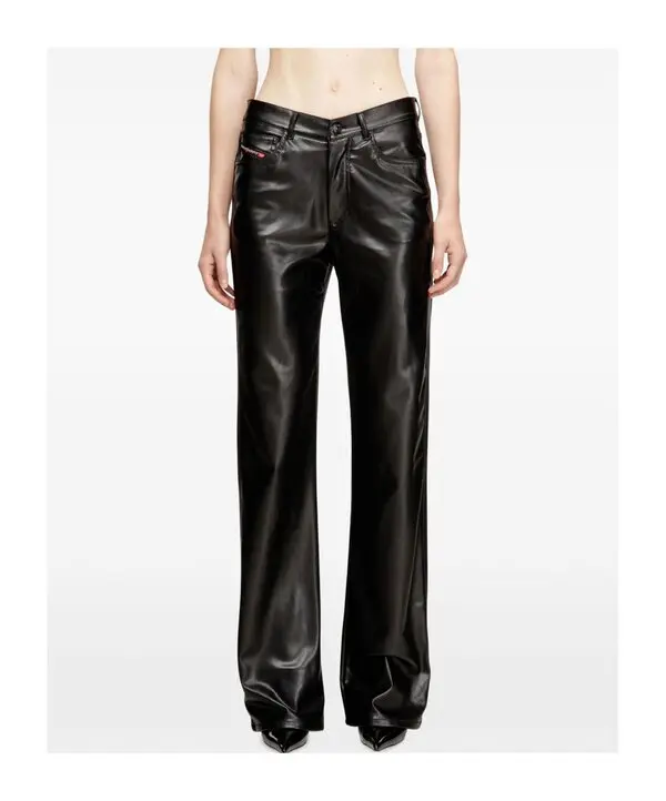 DIESEL® Straight-leg Coated Pants - Black