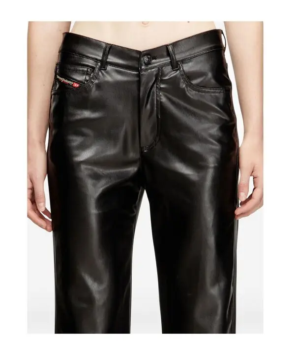 DIESEL® Straight-leg Coated Pants - Black