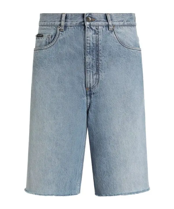 Dolce & Gabbana Relaxed Fit Denim Shorts - Gray