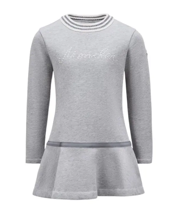 Moncler Flared Dress With Logo Embroidery