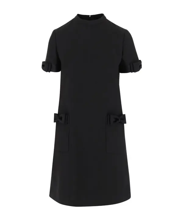 Valentino Garavani Short Sleeve Mini Dress With Bow Detail