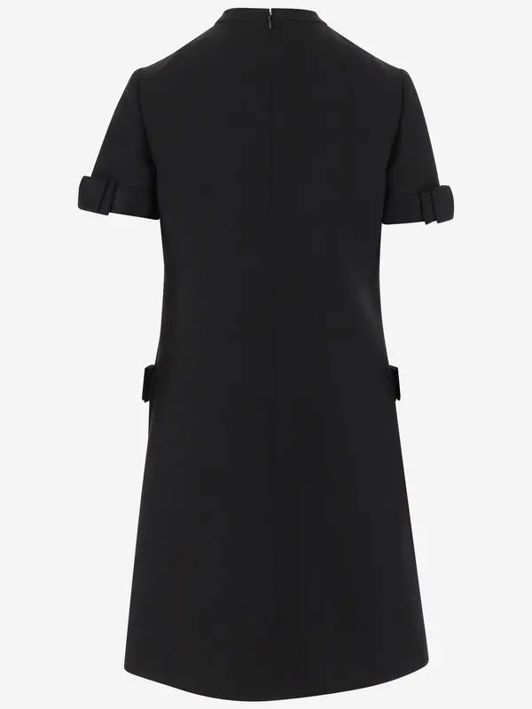 Valentino Garavani Short Sleeve Mini Dress With Bow Detail