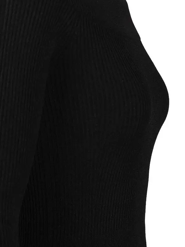 Alaïa Off-shoulder Ribbed Long-sleeve Bodysuit - Black