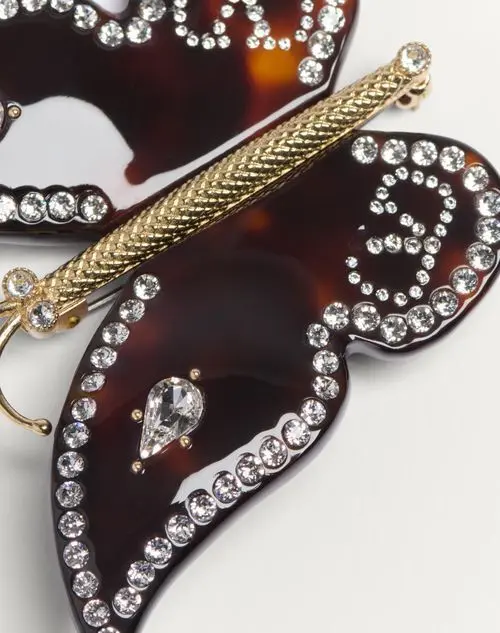 Valentino Garavani Logo Butterfly Brooch