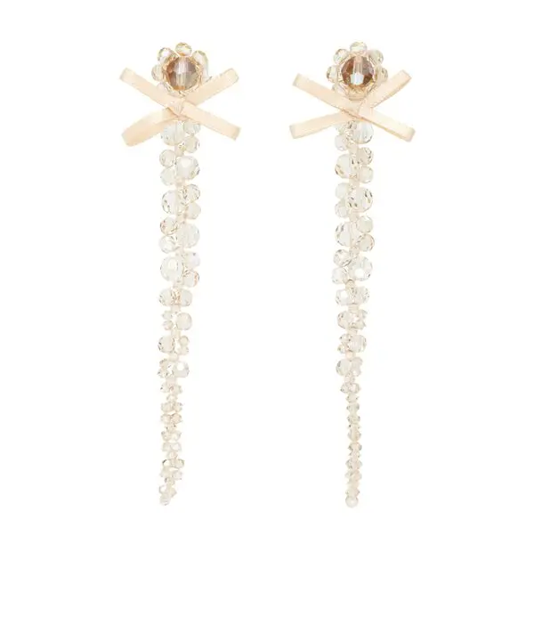Simone Rocha Embellished Bow Detail Earrings - Yellow