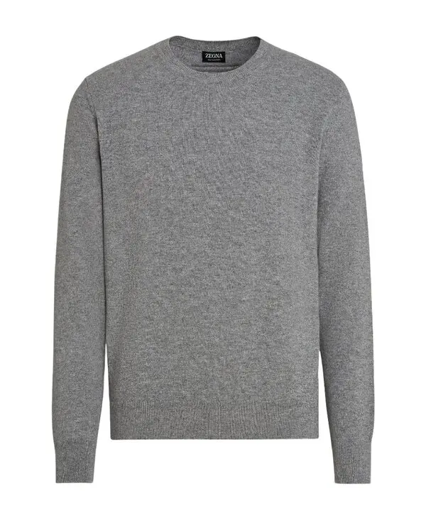 Zegna Crew Neck Cashmere Sweater - Gray