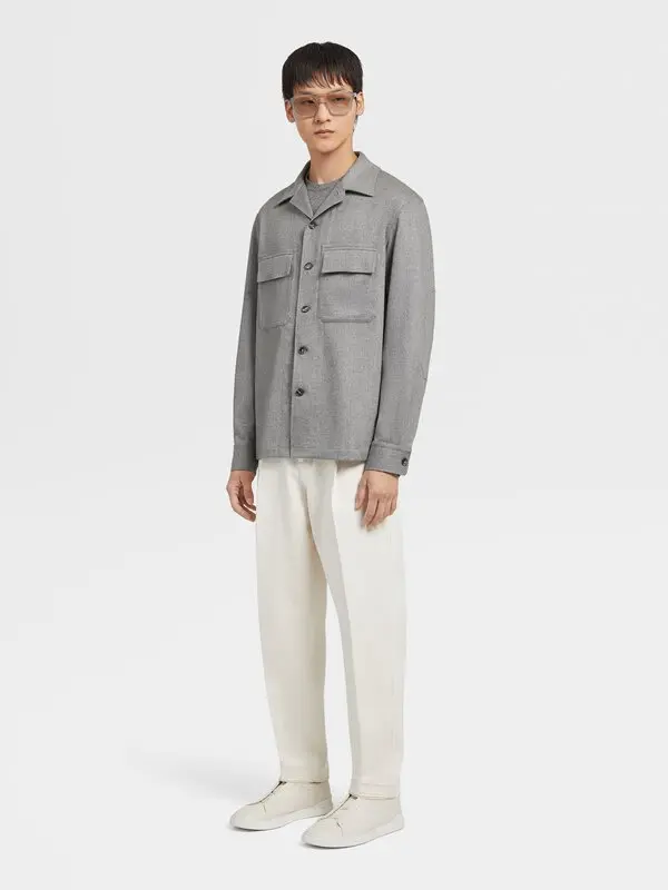 Zegna Crew Neck Cashmere Sweater - Gray