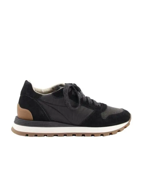 Brunello Cucinelli Panelled Lace-up Sneakers - Black