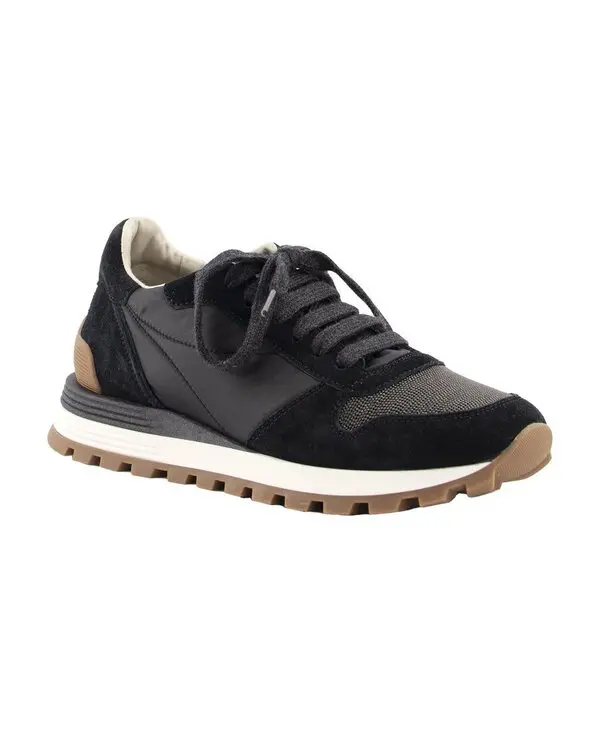 Brunello Cucinelli Panelled Lace-up Sneakers - Black