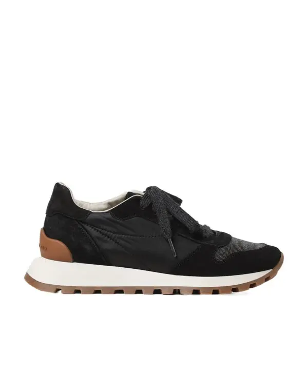 Brunello Cucinelli Panelled Lace-up Sneakers - Black