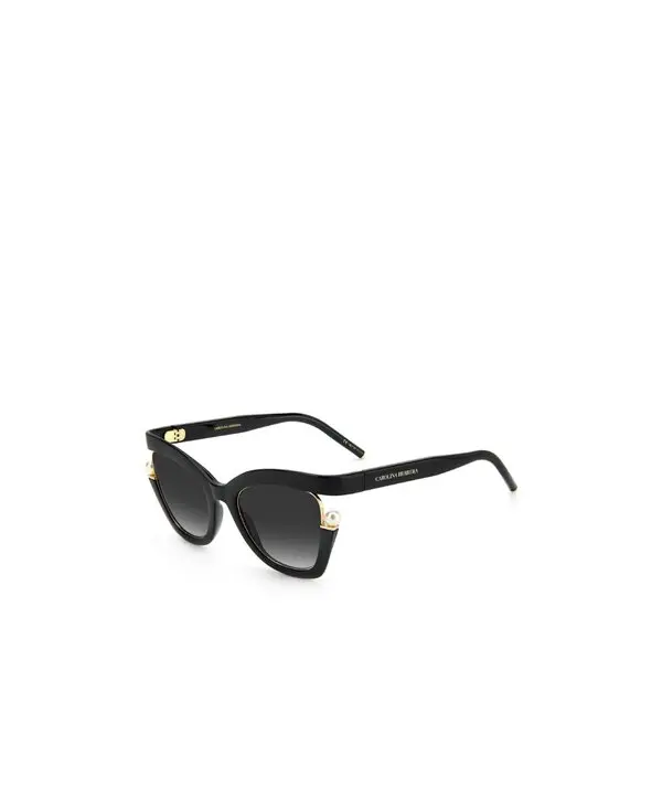 Carolina Herrera Cat Eye Full Rim Sunglasses With Pearl Embellishments