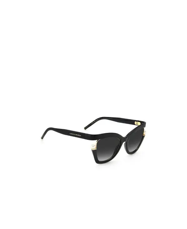Carolina Herrera Cat Eye Full Rim Sunglasses With Pearl Embellishments