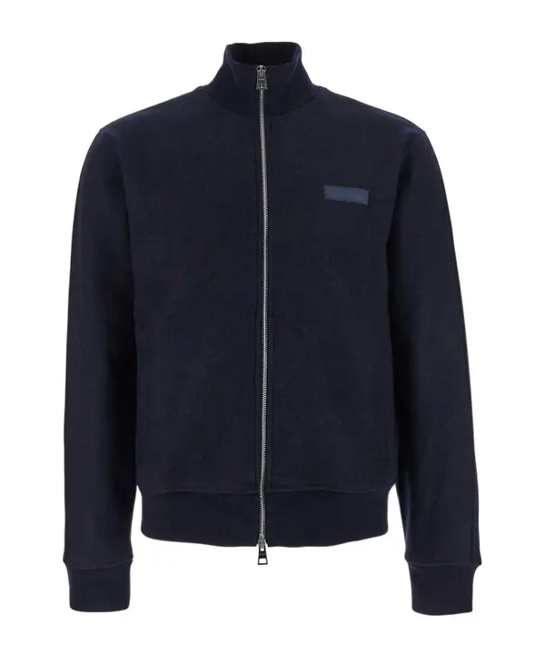 Givenchy Logo Patch High-neck Zip-up Jacket - Blue