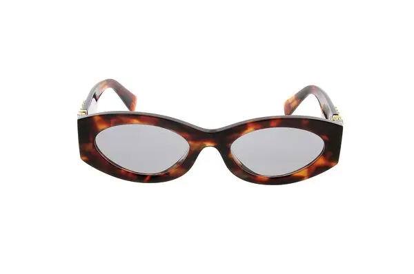Miu Miu Oval Frame Sunglasses - Gray