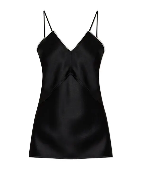 Victoria Beckham Spaghetti Strap V-neck Top - Black