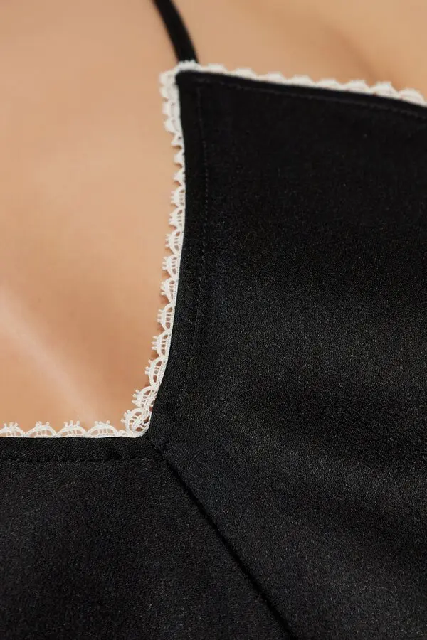 Victoria Beckham Spaghetti Strap V-neck Top - Black