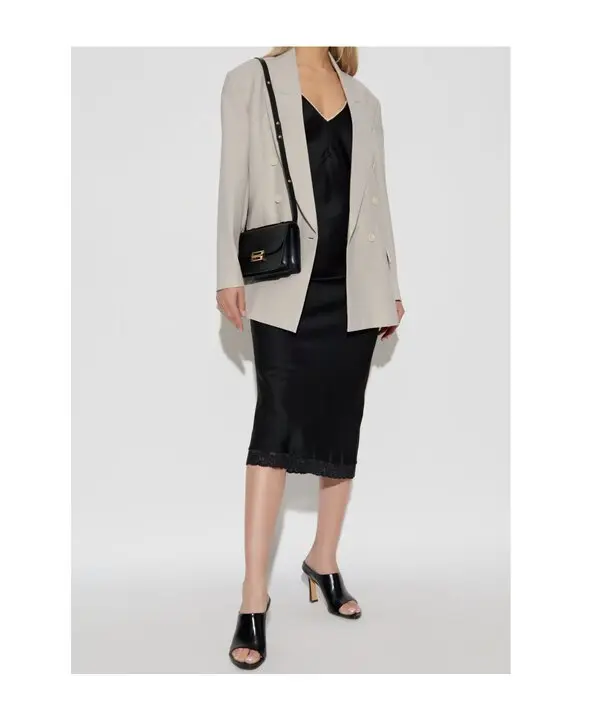 Victoria Beckham Spaghetti Strap V-neck Top - Black