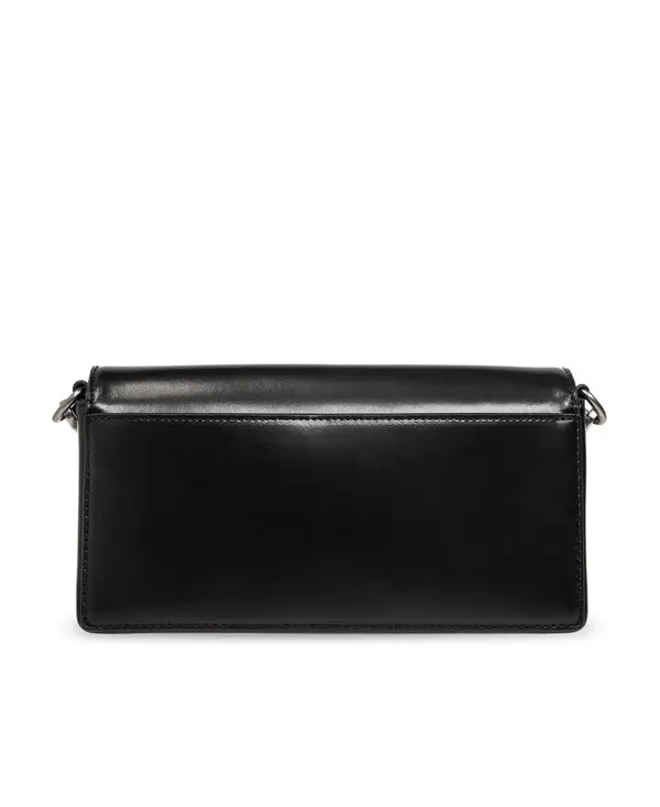 DIESEL® Logo Lettering Foldover Shoulder Bag - Black