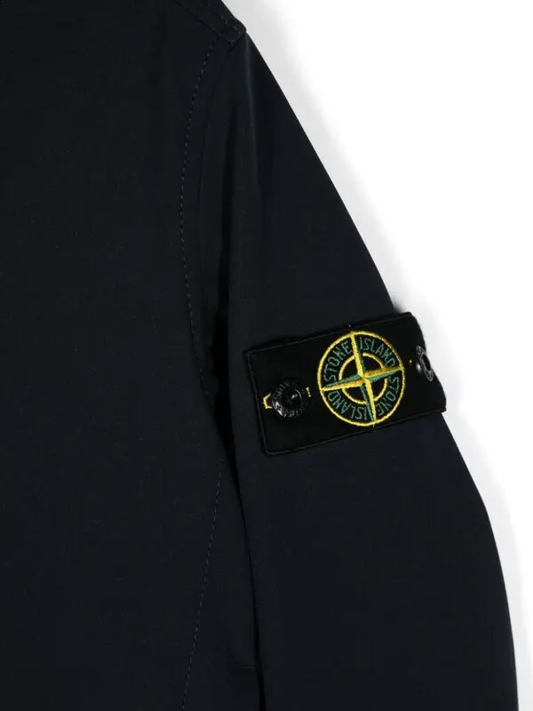 Stone Island Compass Motif Hooded Jacket - Blue