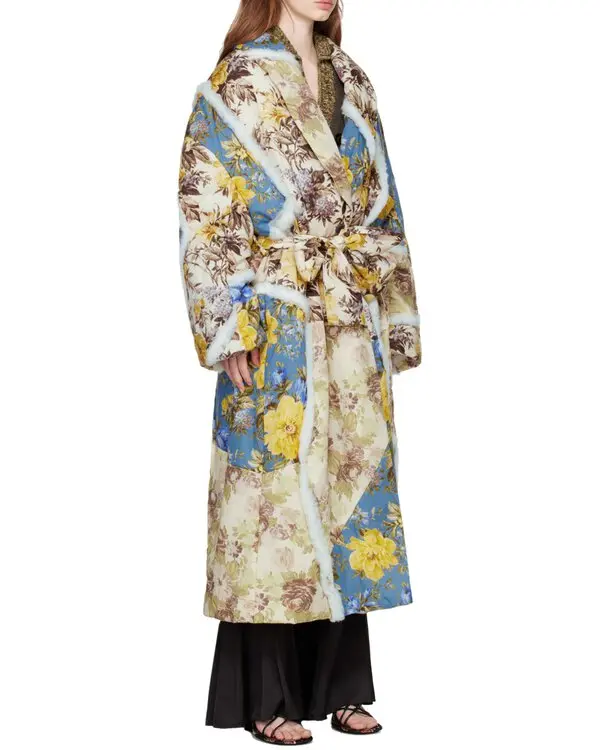 Acne Studios Floral Print Padded Coat