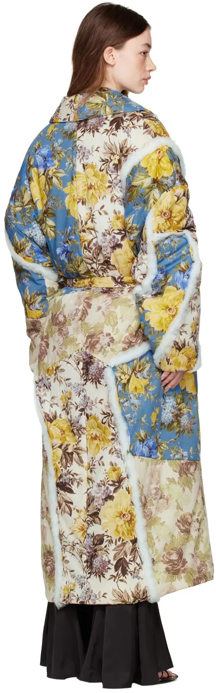 Acne Studios Floral Print Padded Coat