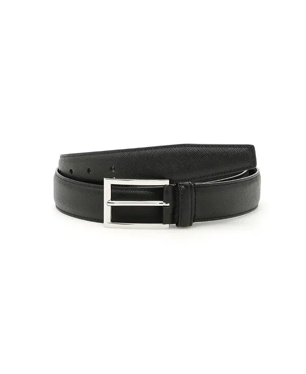 Prada Saffiano Leather Belt With Polished Steel Buckle
