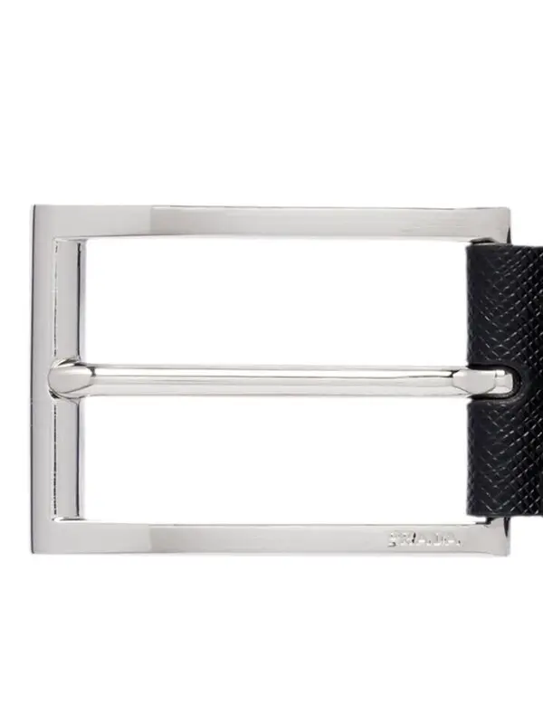 Prada Saffiano Leather Belt With Polished Steel Buckle
