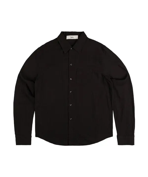 Séfr Leo Lightweight Voile Shirt - Black