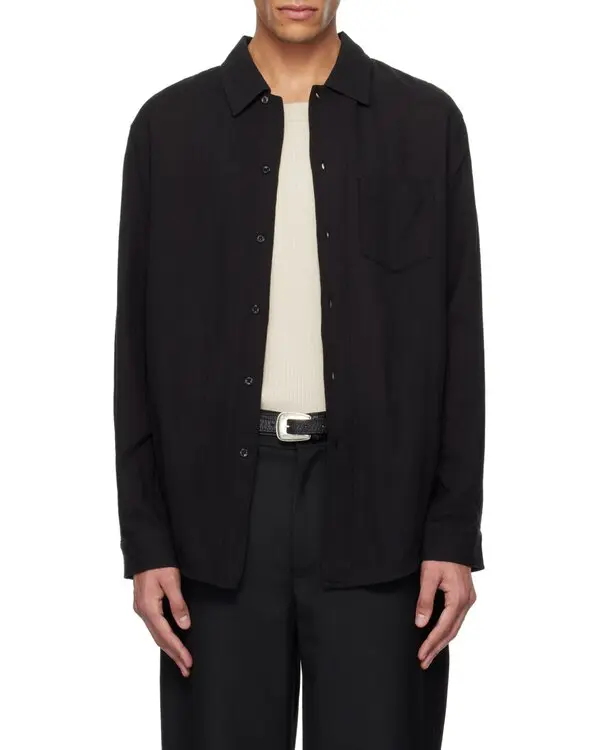 Séfr Leo Lightweight Voile Shirt - Black