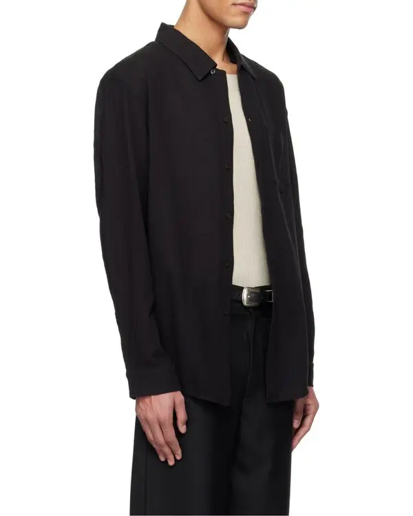 Séfr Leo Lightweight Voile Shirt - Black