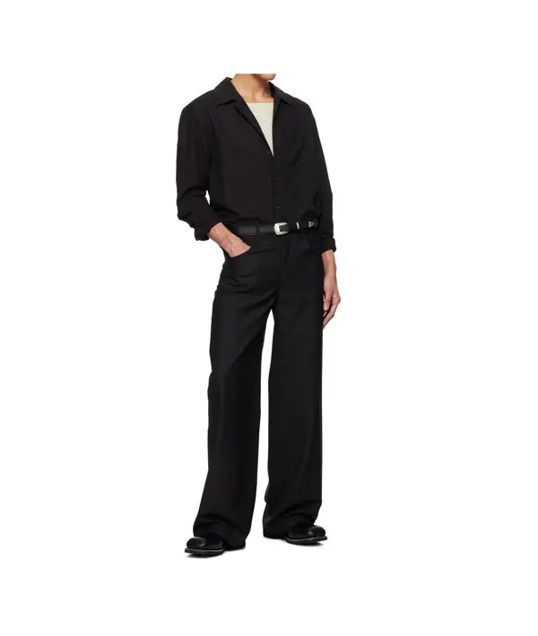 Séfr Leo Lightweight Voile Shirt - Black