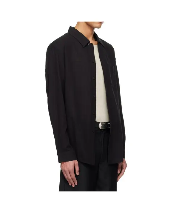 Séfr Leo Lightweight Voile Shirt - Black