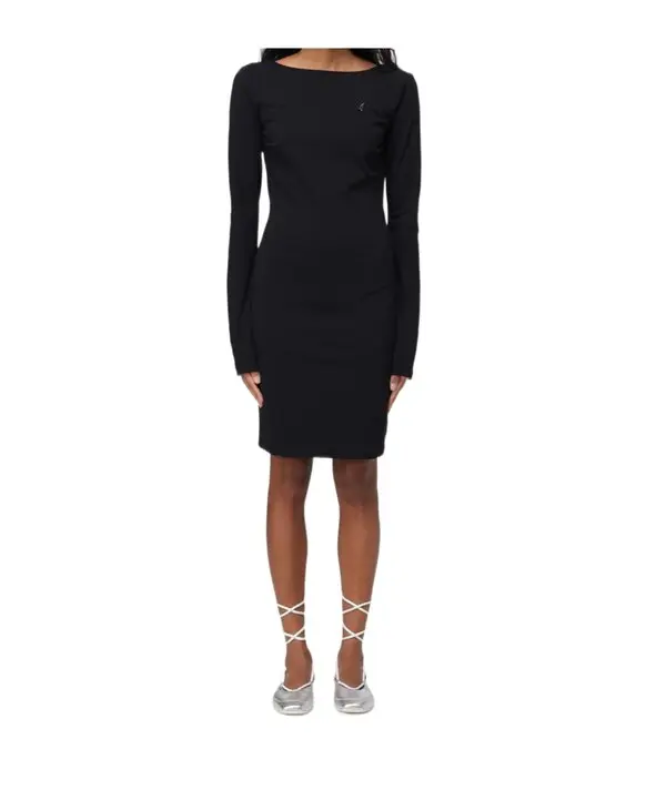 Patrizia Pepe Keyhole Neckline Zip Cuff Dress