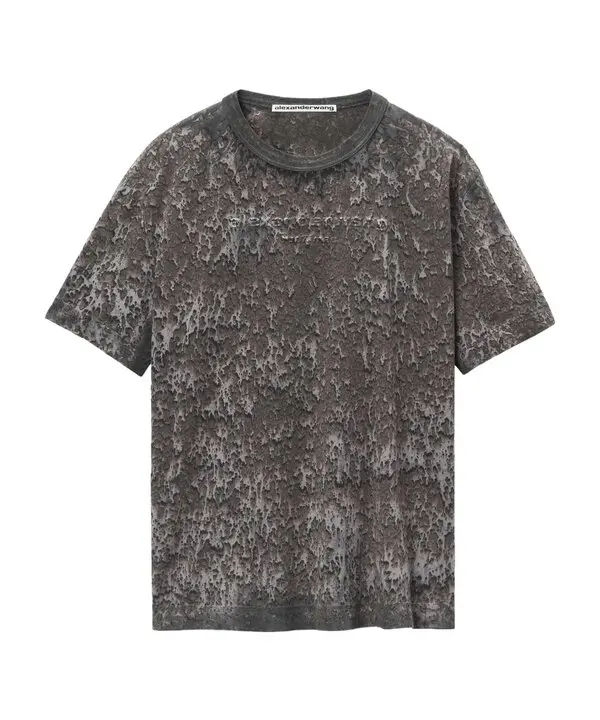 Alexander Wang Logo Embossed Splatter Wash T-shirt - No