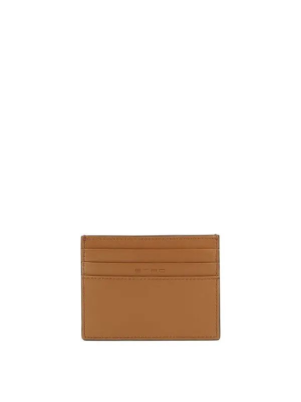 Etro Logo Plaque Cardholder - Brown