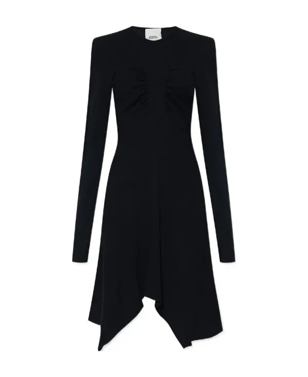 Isabel Marant Étoile Devane Gathered Asymmetric Knitted Dress - Black